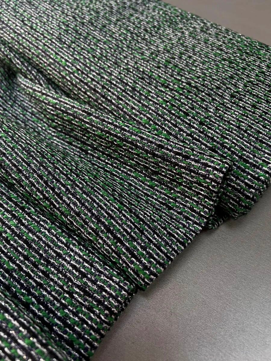 Ткань Твид Шанель зелёного цвета Италия