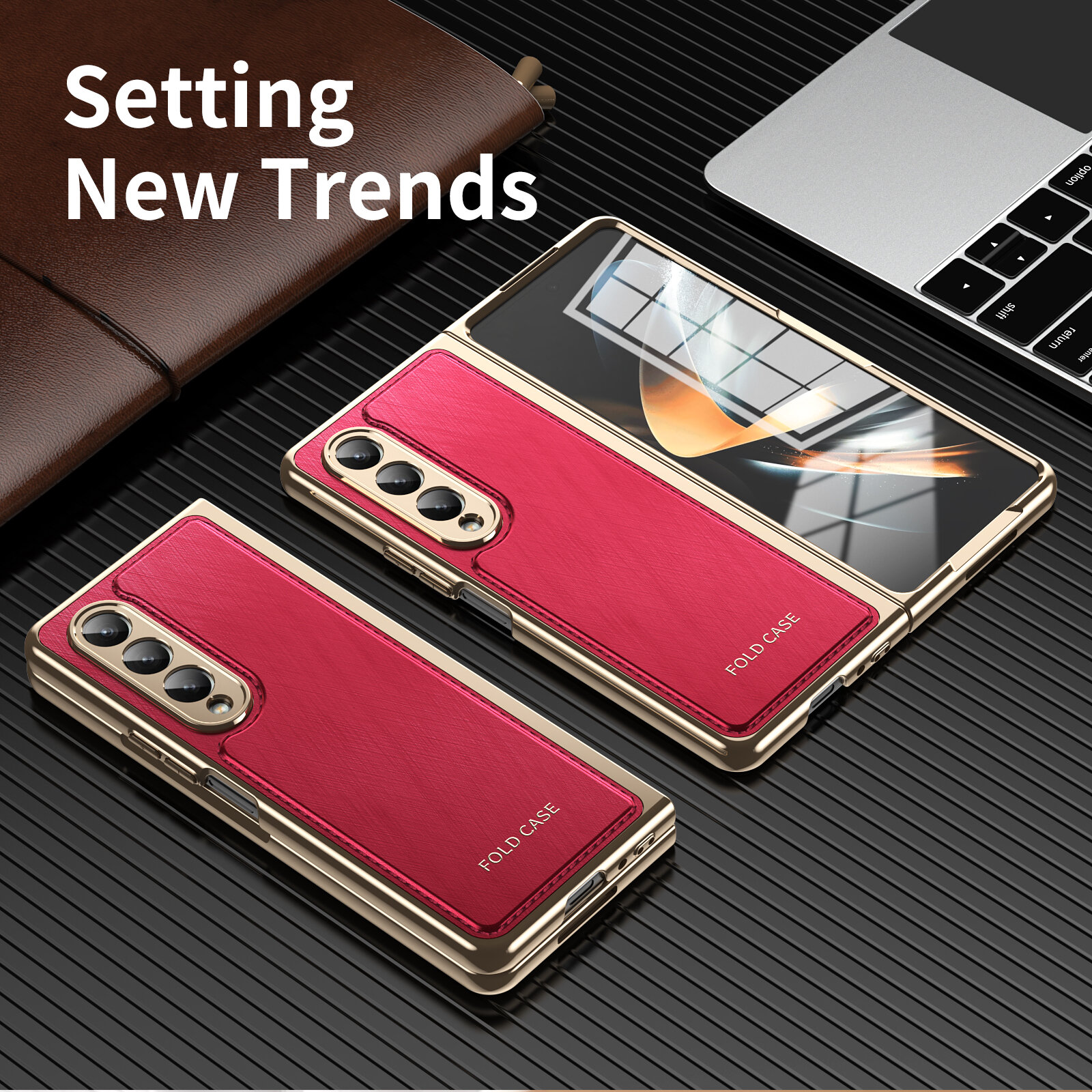 Чехол для Samsung Galaxy Z Fold 4 / Samsung Z Fold4 / Самсунг Галакси З Фолд 4, глянцевая поверхность, металл, пластик, защита камеры, ударопрочный, Samsung, Samsung Galaxy Z Fold 4