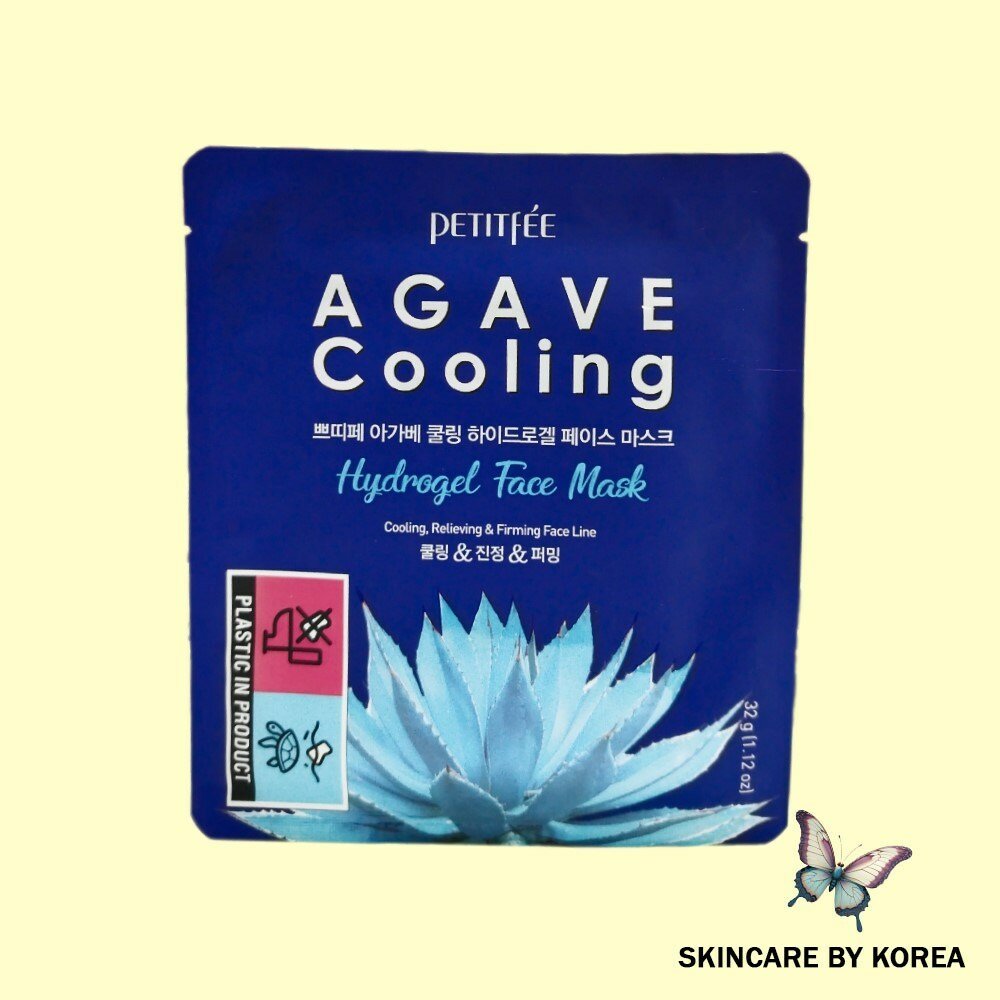 PETITFEE AGAVE COOLING HYDROGEL FACE MASK Охлаждающая гидрогелевая маска с экстрактом агавы 1шт 30 гр