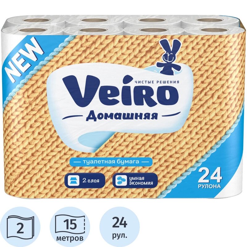 Бумага туалетная Veiro Домашняя 2сл 15м 24рул/уп 1с224