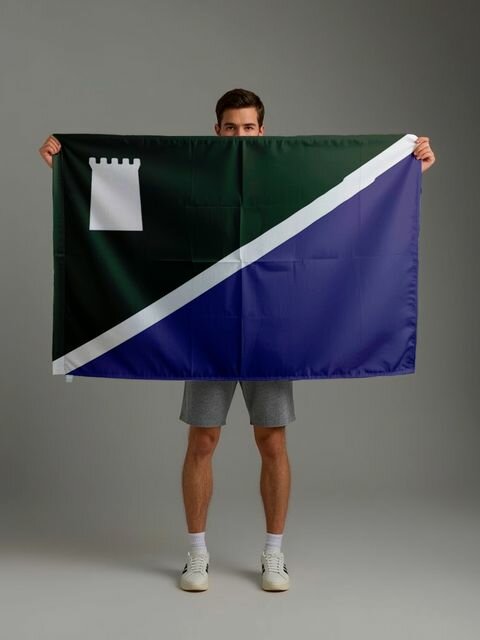 Даргинский флаг, 70х105 см на шёлке для ручного древка