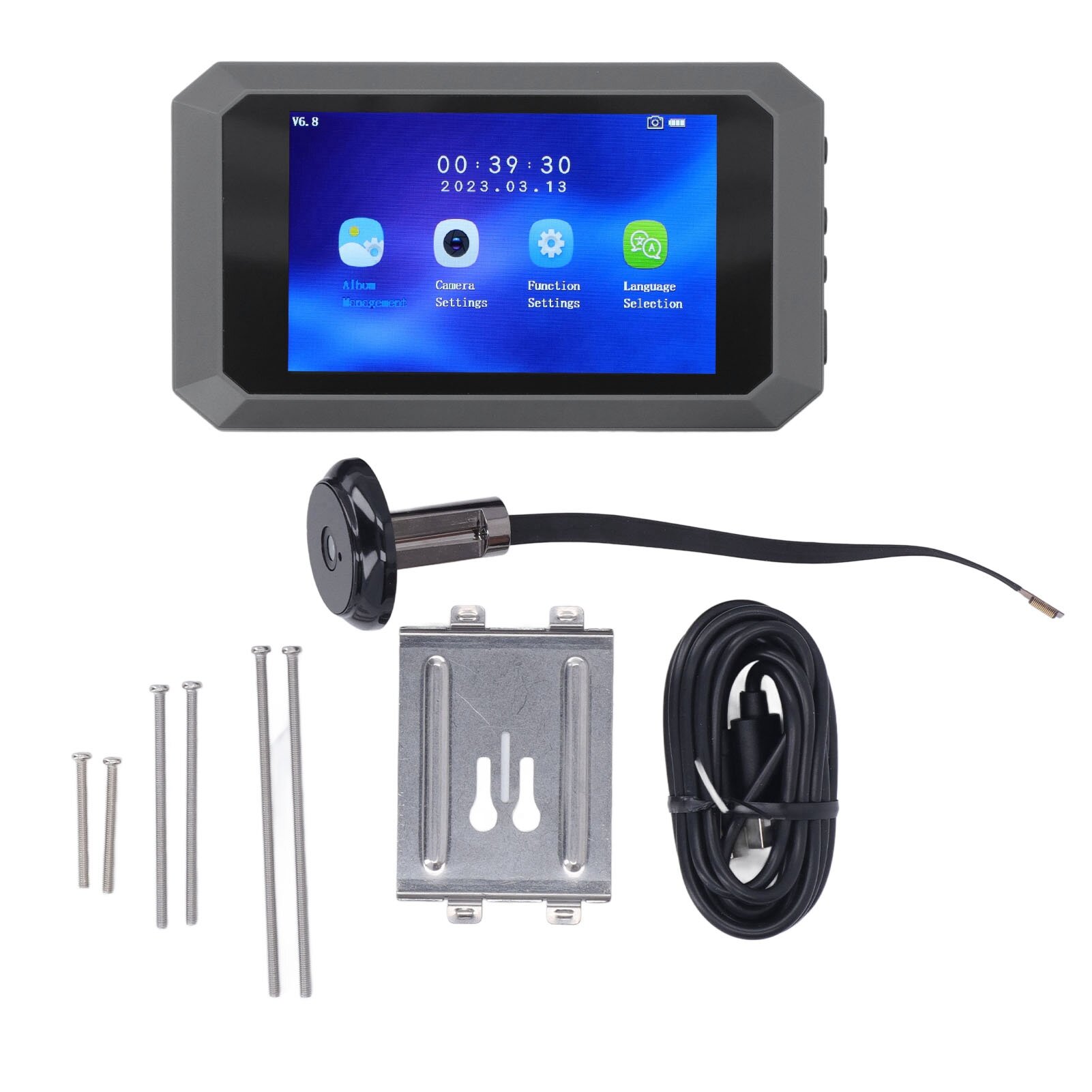 Видеоглазок для двери 1080P 2MP с обзором 135 градусов, ИК-камера ночного видения с экраном 3,97 дюйма