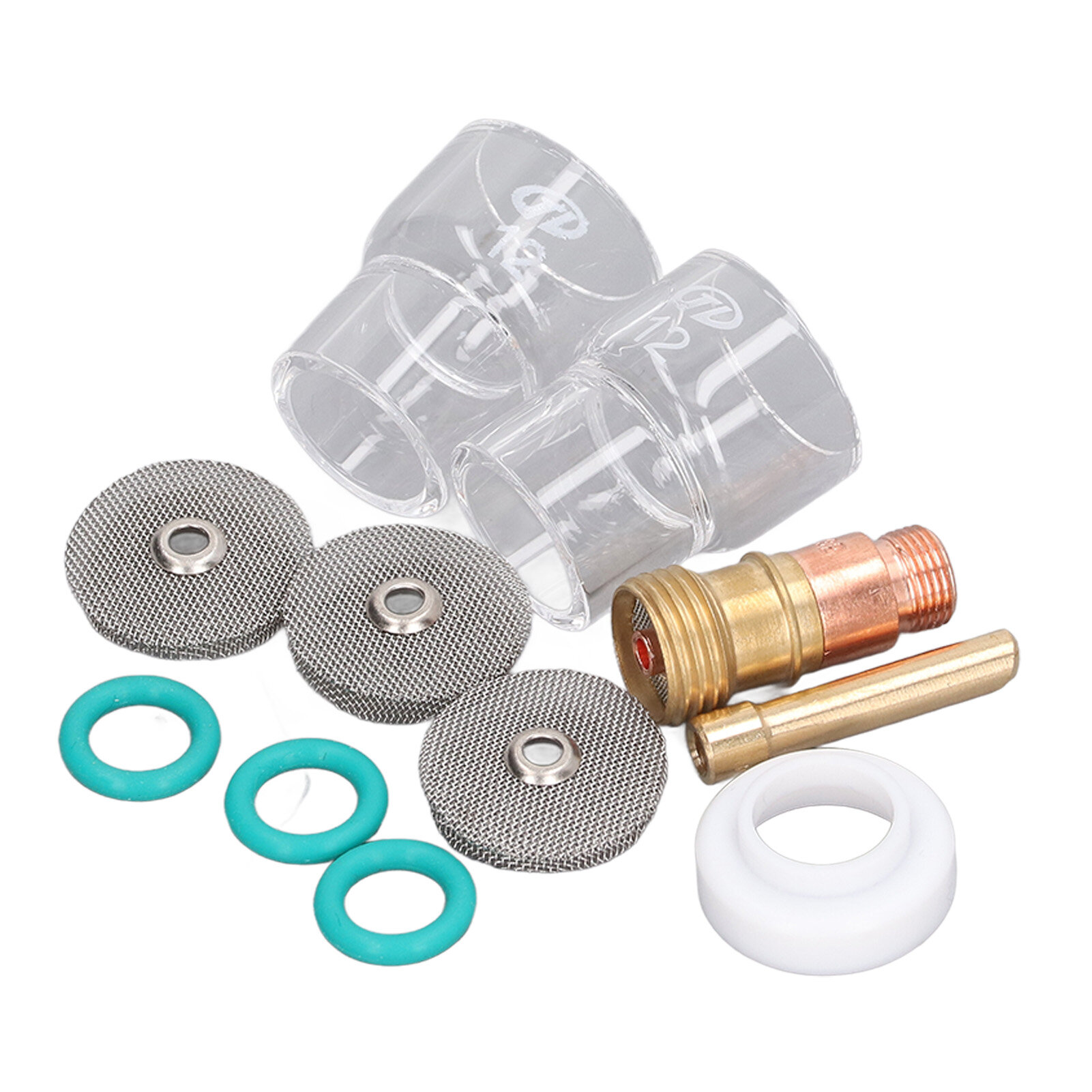 11 шт. аксессуары для сварочного пистолета TIG сварочная горелка стеклянная чашка цанга газовая линза уплотнительное кольцо передняя крышка набор для WP17