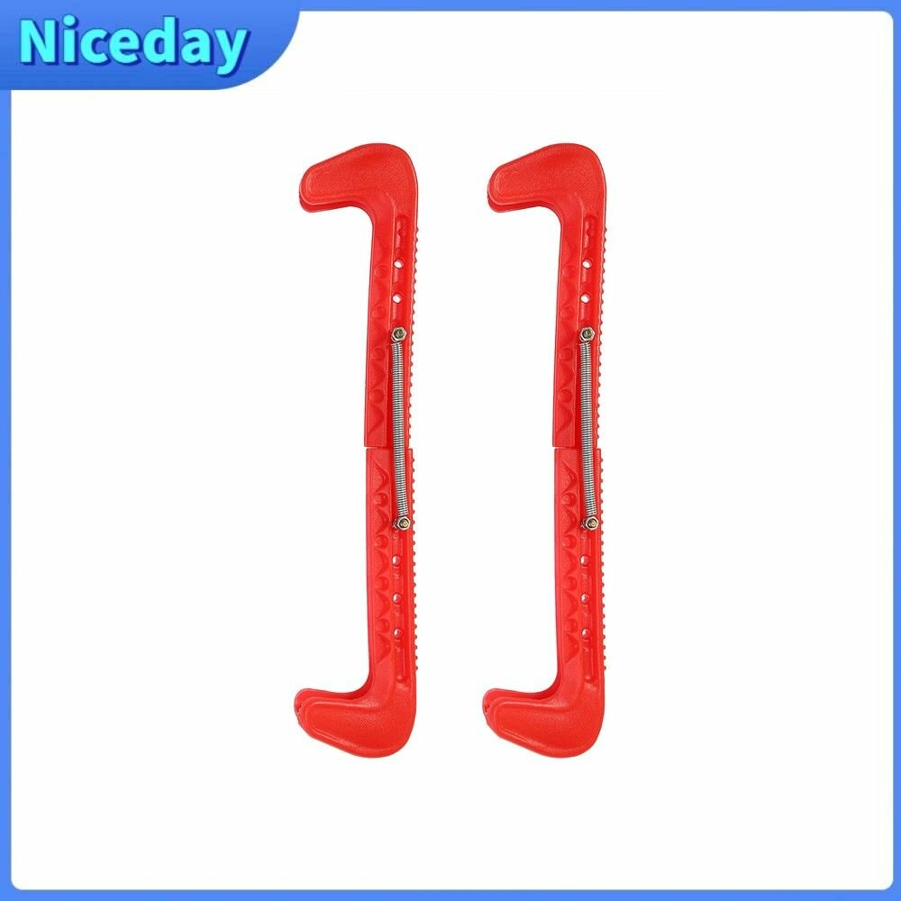 1 Пара Пластиковых Чехлов Для лезвий Хоккейных коньков С Пружиной (красный)