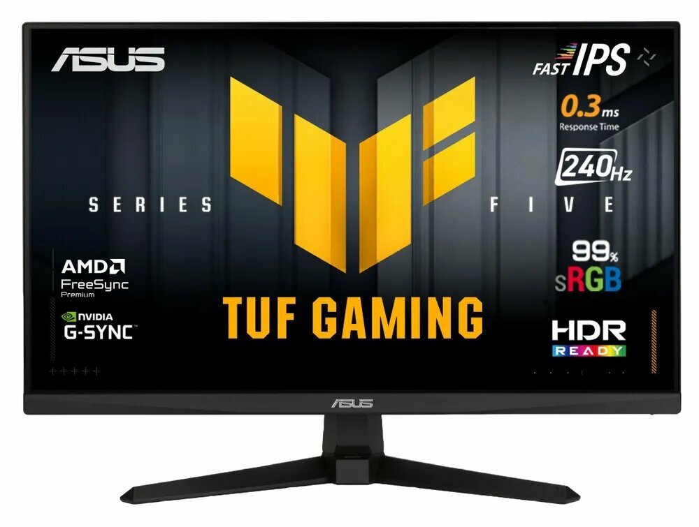 ASUS 27" Монитор TUF GAMING VG279QM5A/Встроенный динамик/240Hz/1ms(GTG), 0.3ms(min.)/Fast IPS/HDR10, черно-серый, серый