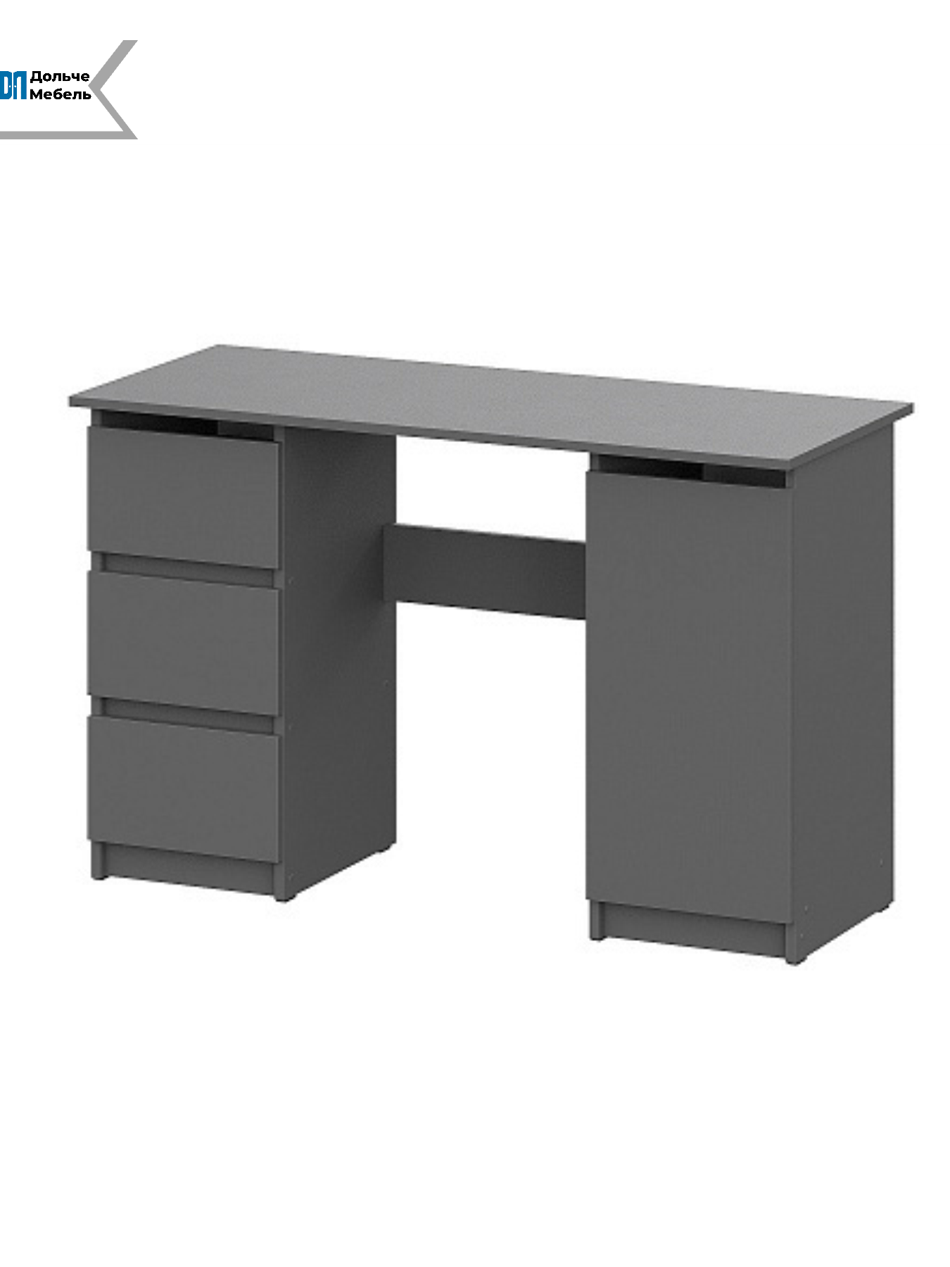 Стол компьютерный с ящиками Денвер, 120 см, письменный с тумбой, графит