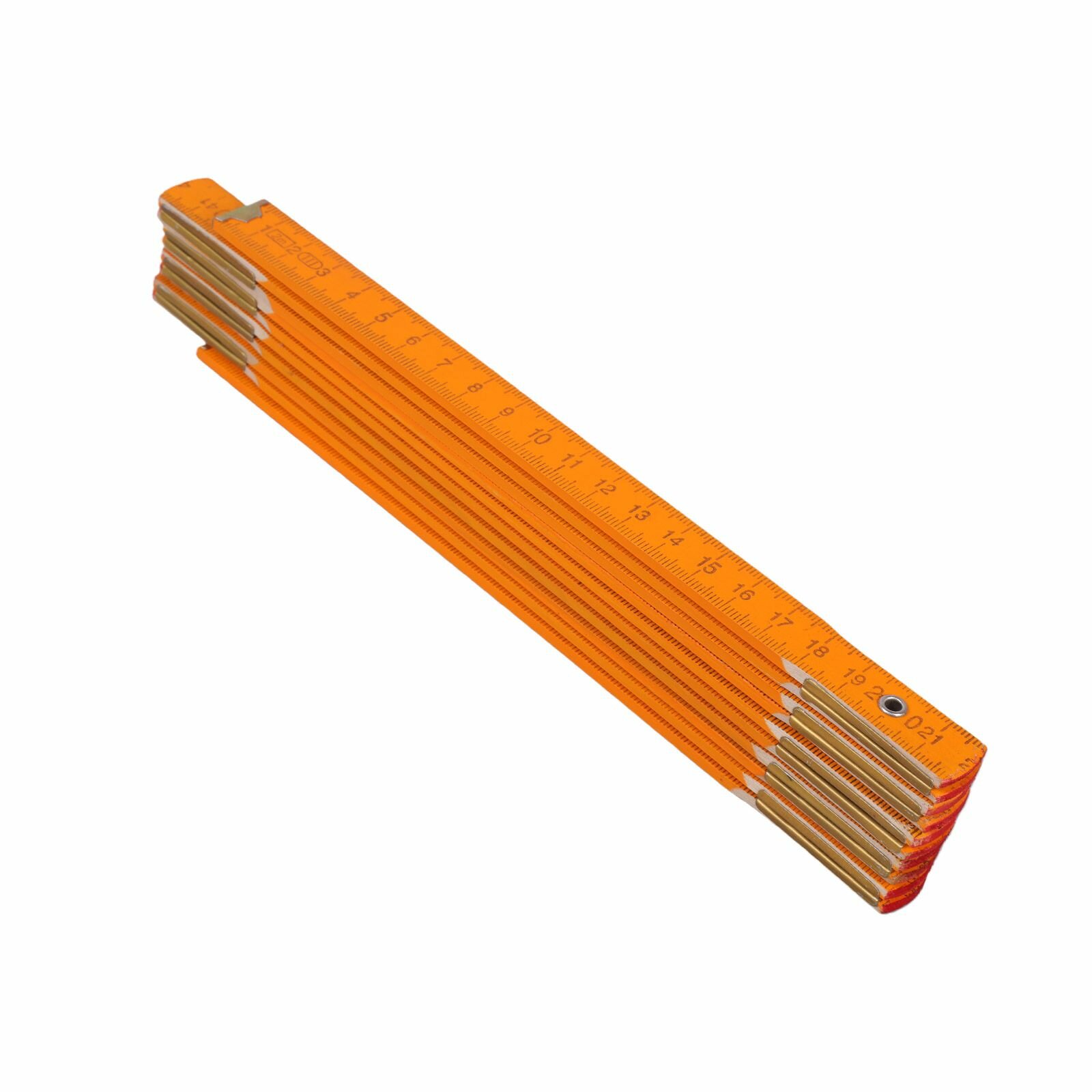 Желтая пластиковая складная линейка с метрическими делениями для плотницких работ
