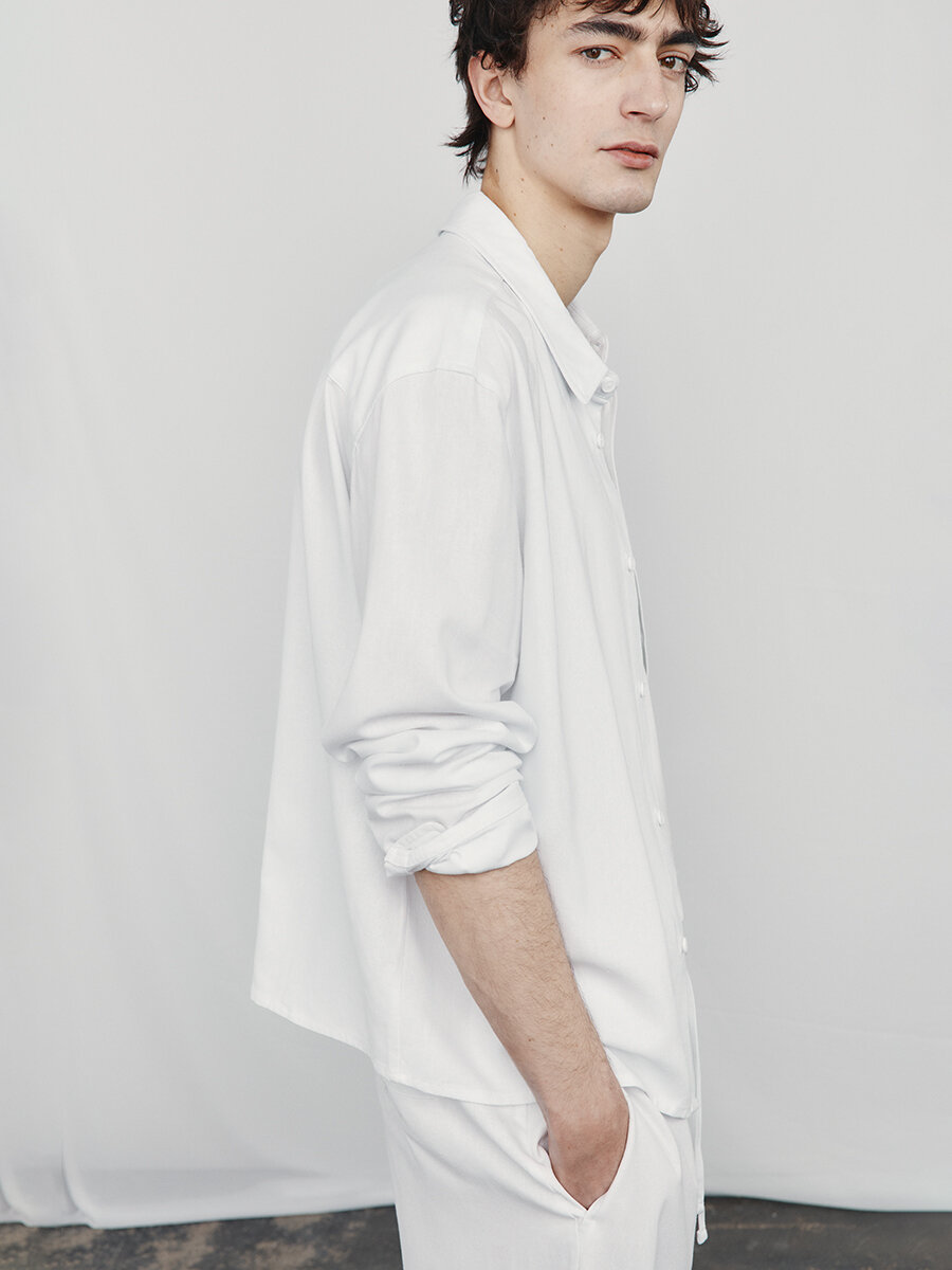 Рубашка базовая вискозная со льном