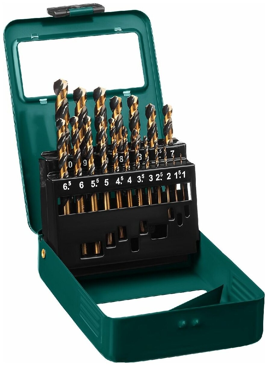 Набор сверл по металлу KRAFTOOL COBALT 19шт 1-10мм HSS-Co 8% сталь М42