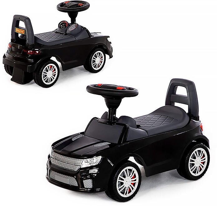 Каталка-автомобиль "SuperCar" №6 со звуковым сигналом (чёрная)