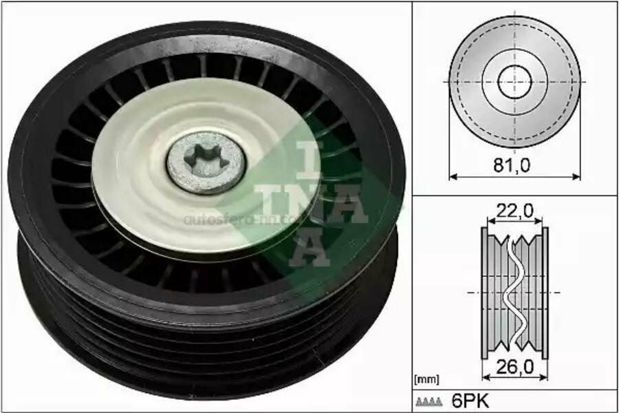 INA 532067810 Ролик опорный ремня ГРМ Лада Ларгус (16 кл, без ГУР) "INA" 532067810!