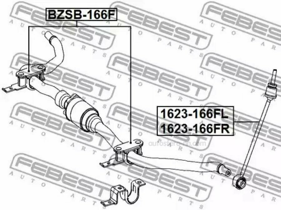 FEBEST 1623166FL Тяга стабилизатора передн левая MERCEDES BENZ ML-CLASS 166 2011- 1623-166FL