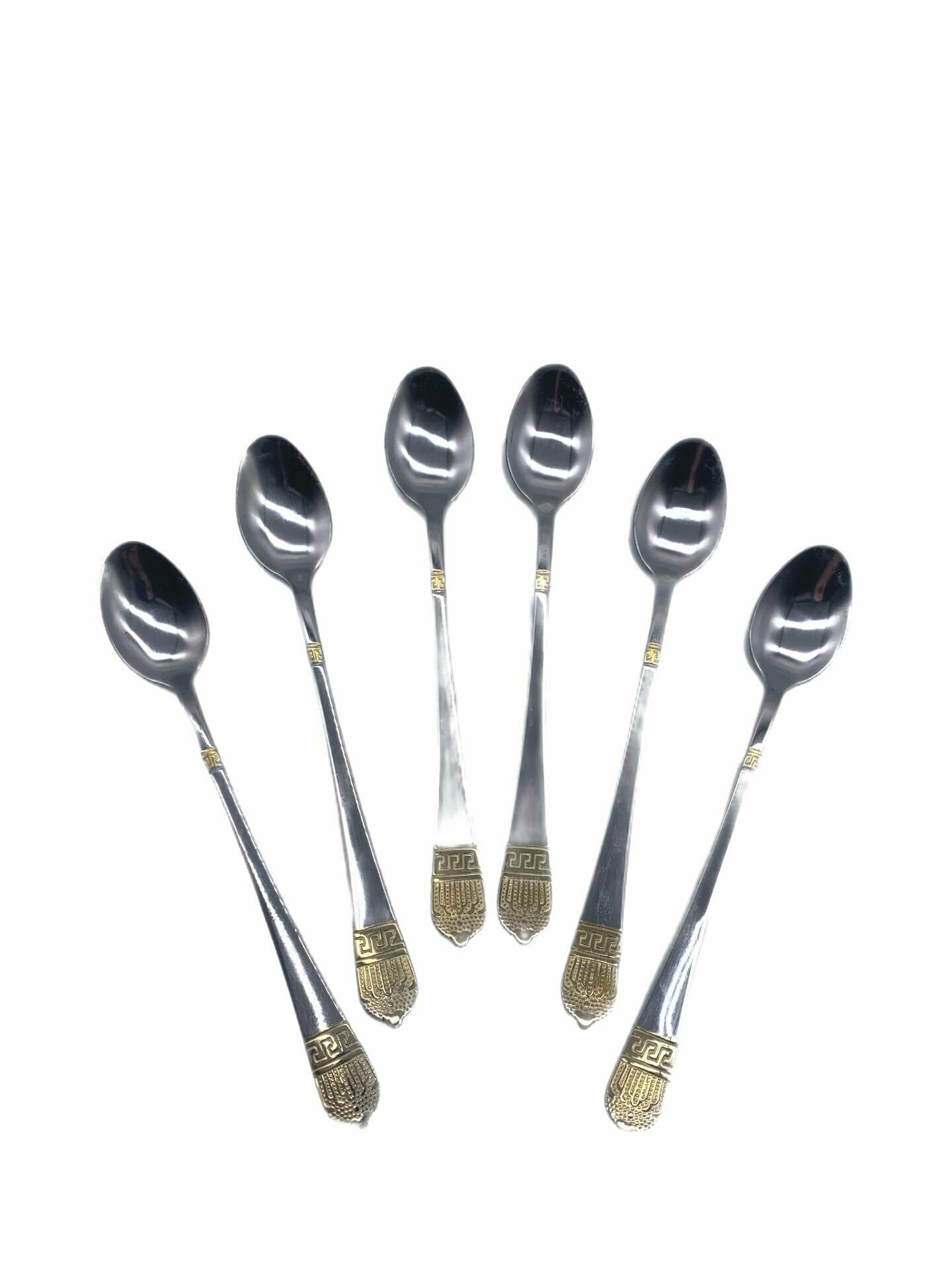 Набор чайных ложек See We, 6 шт/ Ложки чайные из нержавеющей стали с удлиненной ручкой, 19 см.