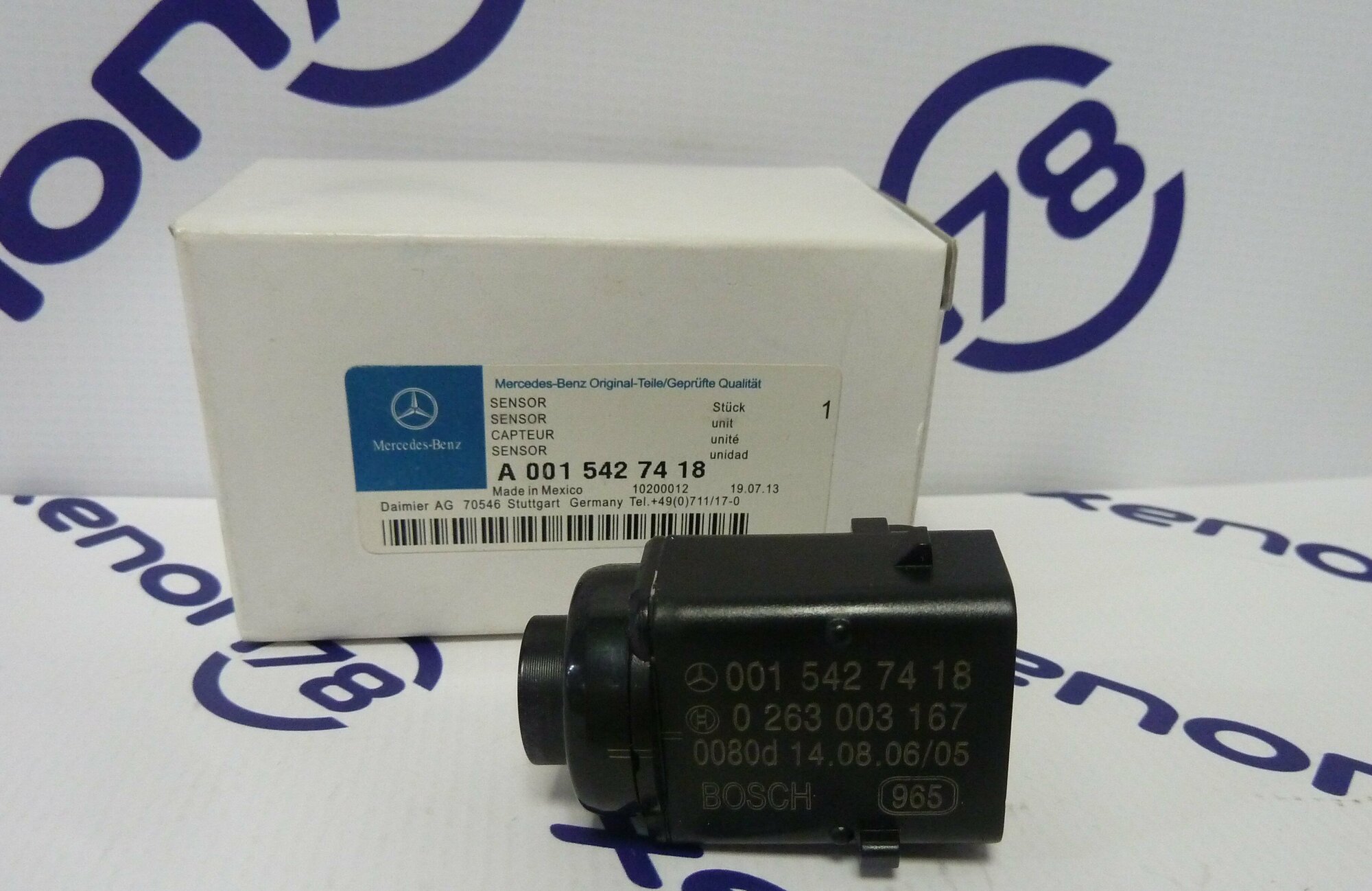 Штатный датчик парктроника A 001 542 74 18 Mercedes-Benz / 0 263 003 167 Bosch - 1 шт.
