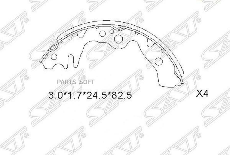 Колодки тормозные барабанные Toyota Passo 04-10 SAT ST-04495-B1080 | цена за 1 шт