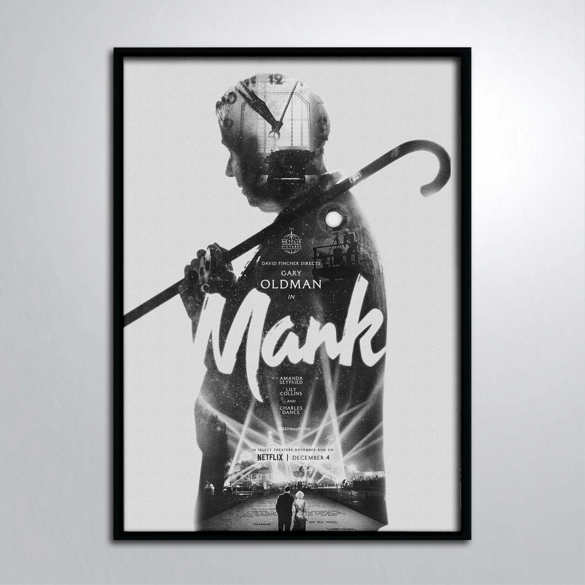 Постер в раме/Дэвид Финчер Манк Гари Олдман Трость Mank