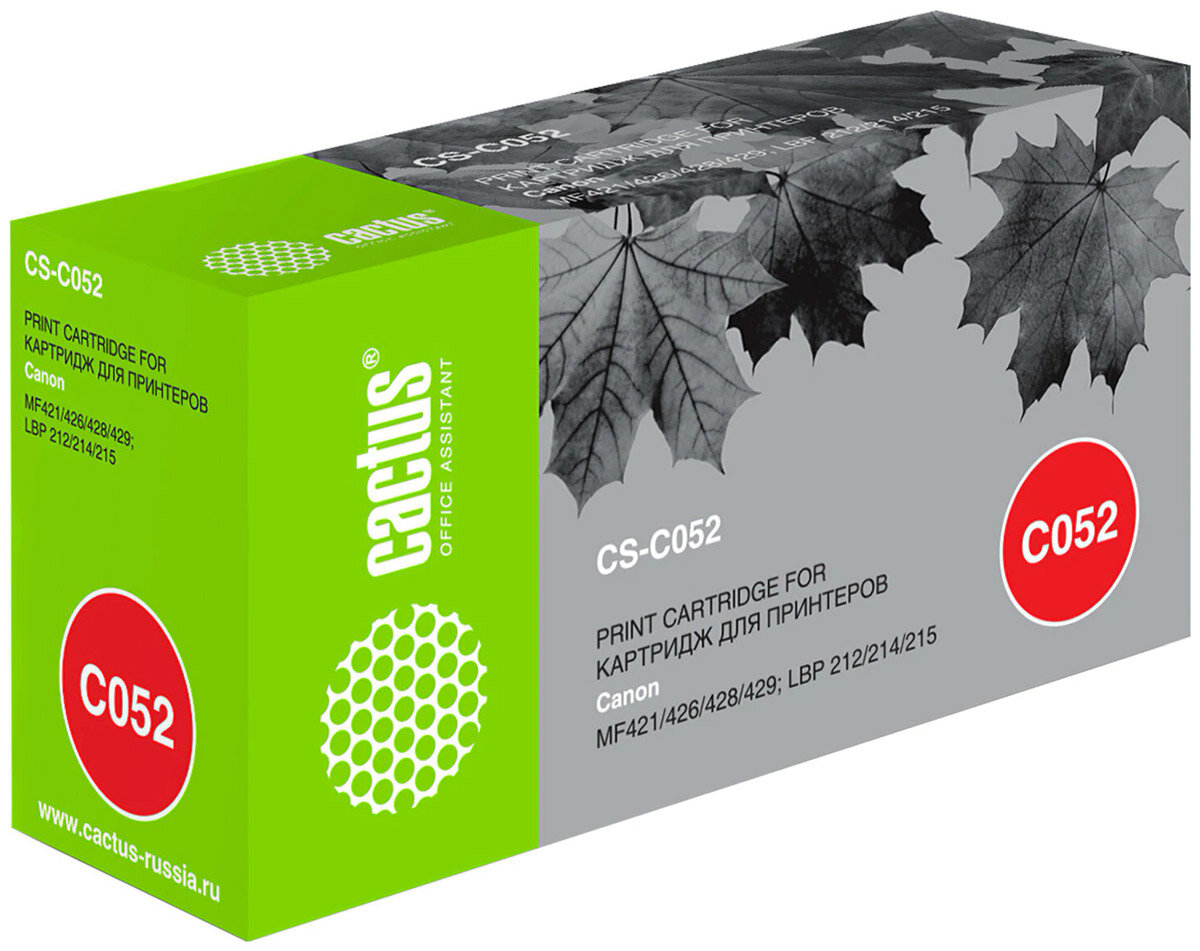 Картридж лазерный Cactus для Canon MF421/426/428/429/LBP 212/214/215, ресурс 3100 страниц (CS-C052)