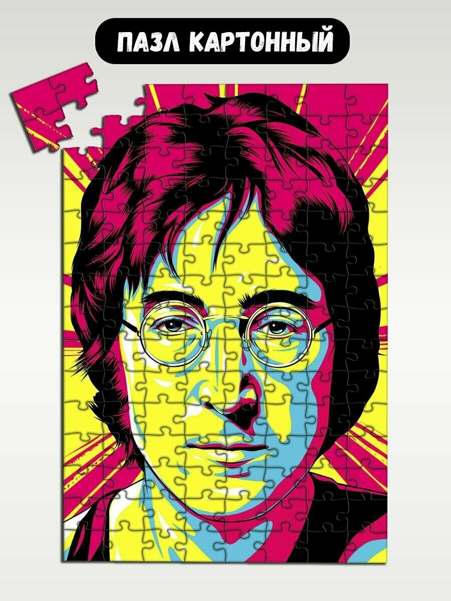 Пазл картонный А4: модель Поп арт портет знаменитостей Джон Леннон - 1997