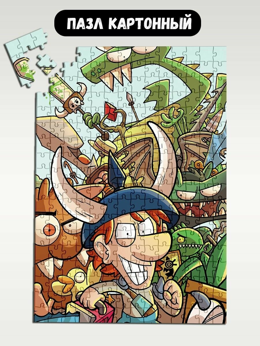 Пазл картонный А3: модель настольная игра Munchkin Манчкин - 1913