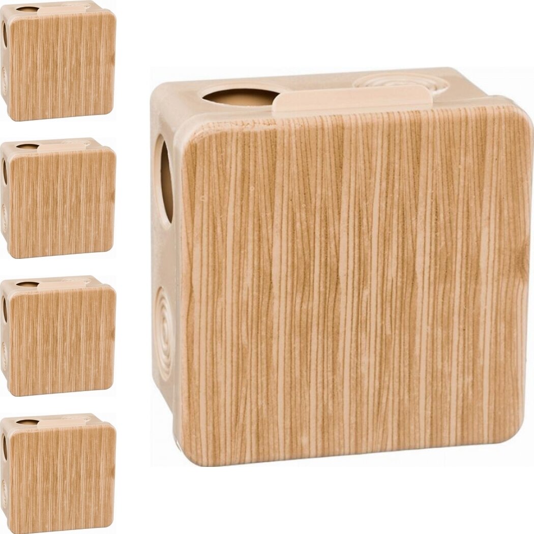 Распаячная коробка TDM Electric Эко 80x80x50 квадратная 7 вводов для открытого монтажа IP54 сосна (комплект из 4 шт.)