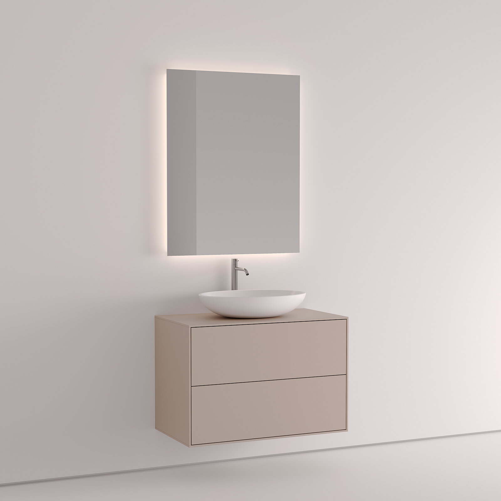 Дизайнерская тумба под 2 раковины 130 см. Vivomobili BEIGE ARIZONA