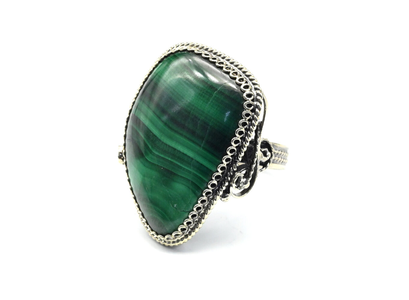 Кольцо, малахит