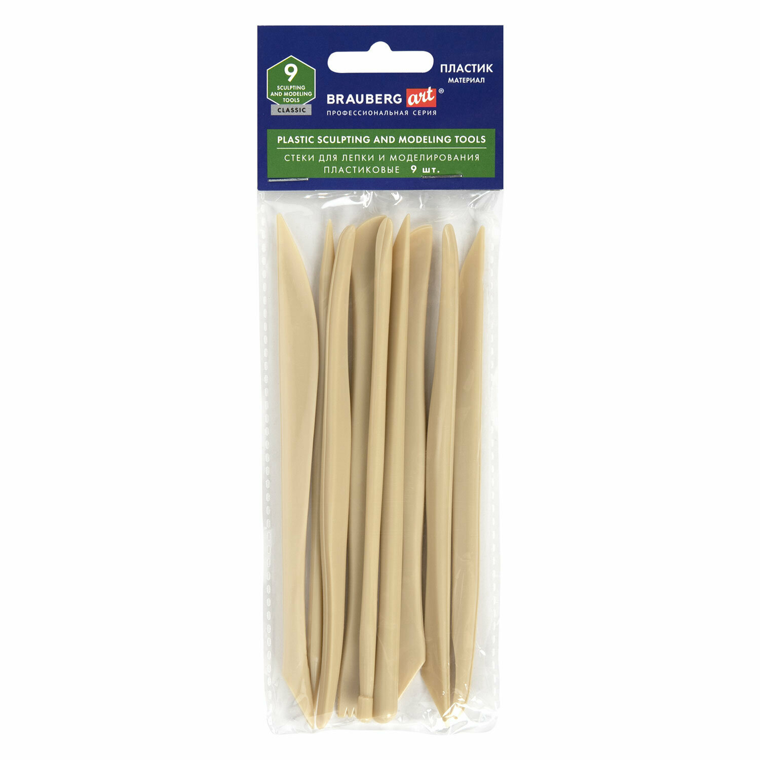 Стеки для лепки и моделирования пластиковые набор 9 шт, BRAUBERG ART CLASSIC, 271169