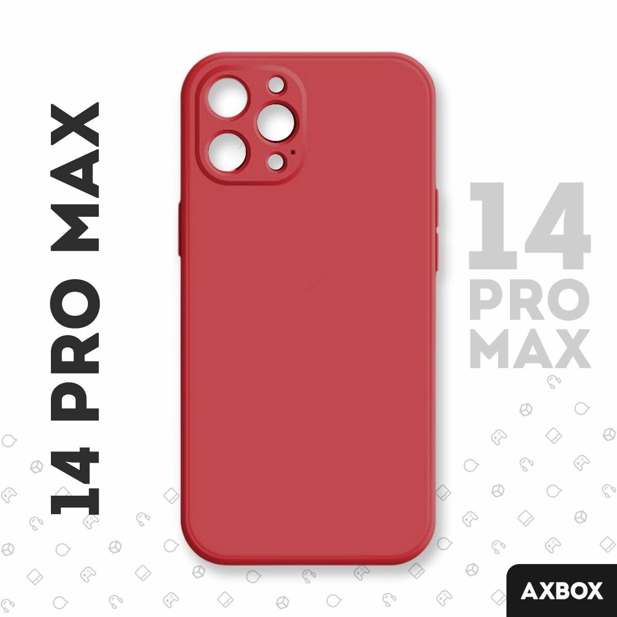 Чехол для iPhone 14 Pro Max красный, силиконовый / Накладка на Айфон 14 Про Макс с мягкой подкладкой