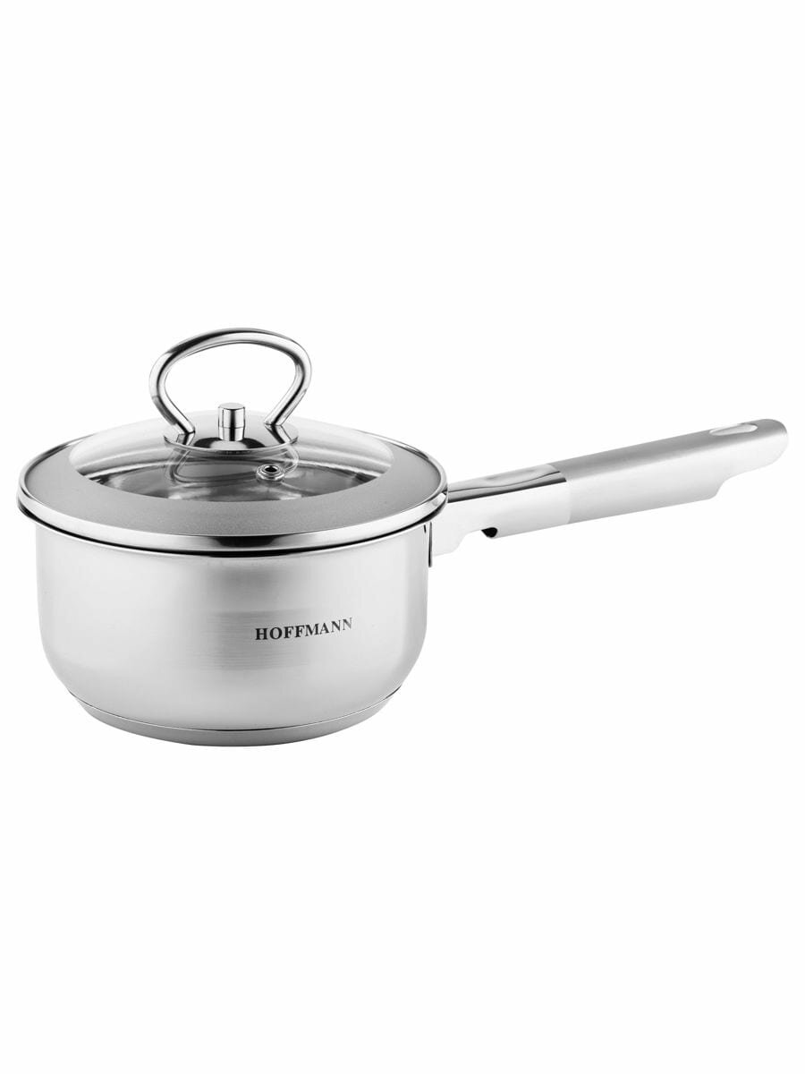 Ковш с крышкой нержавеющая сталь 3-х сл. капс. дно 1,9 л. (16 см) НМ 5316-1 Hoffmann