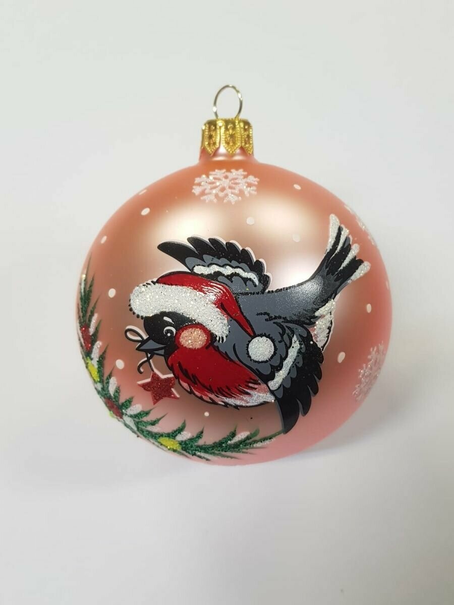 Шар на елку 75мм Визит розовый