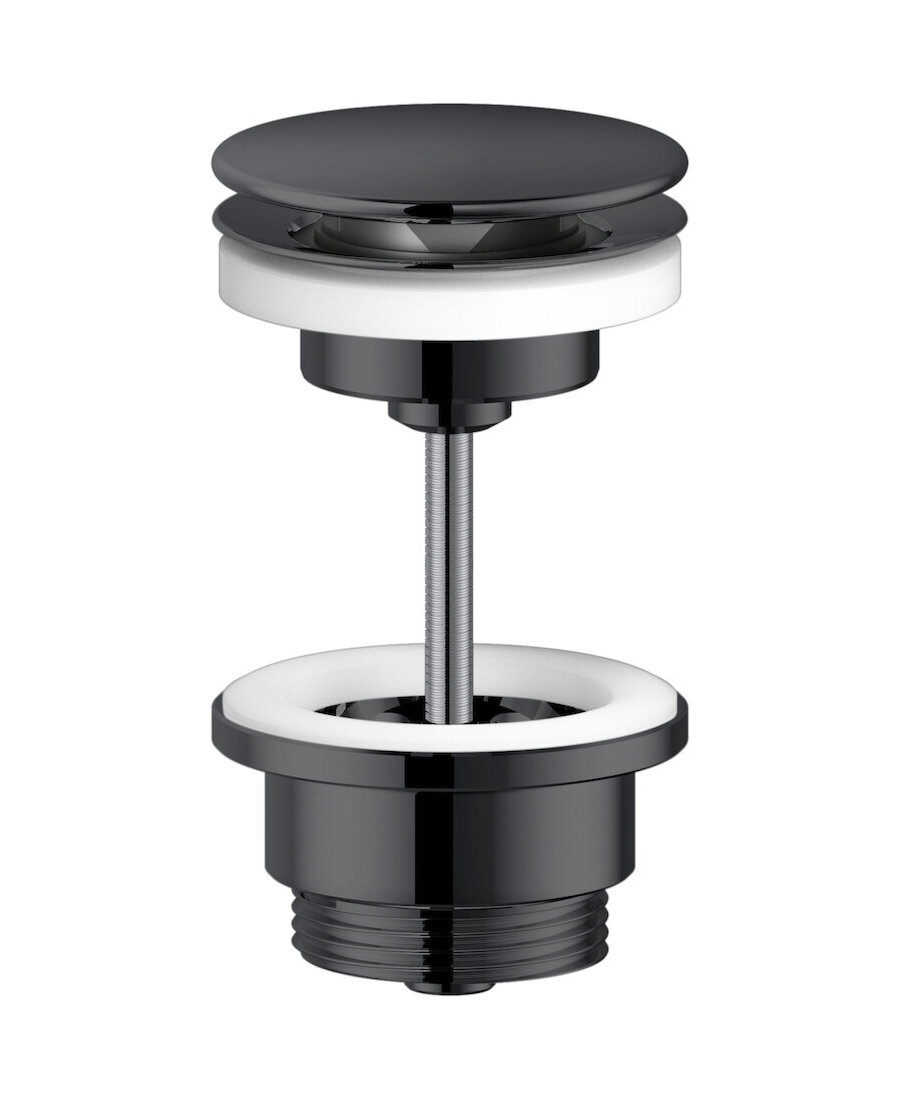 Слив для раковины Nobili Push-open, универсальный, глянцевый чёрный AV00110/11FLP