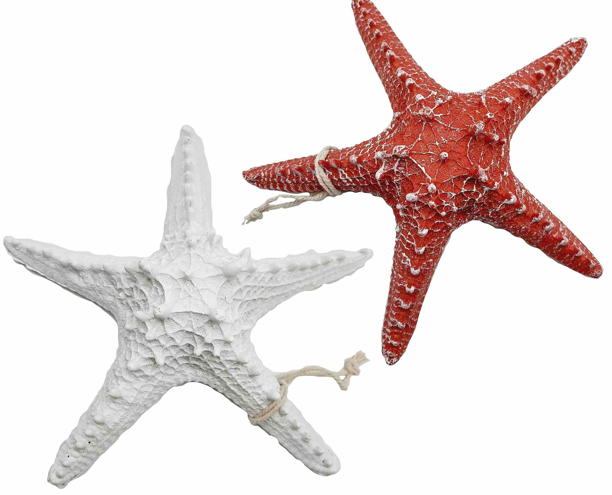 Декоративная Морская звезда 22x22x5 см (комплект 2шт) белая, красная