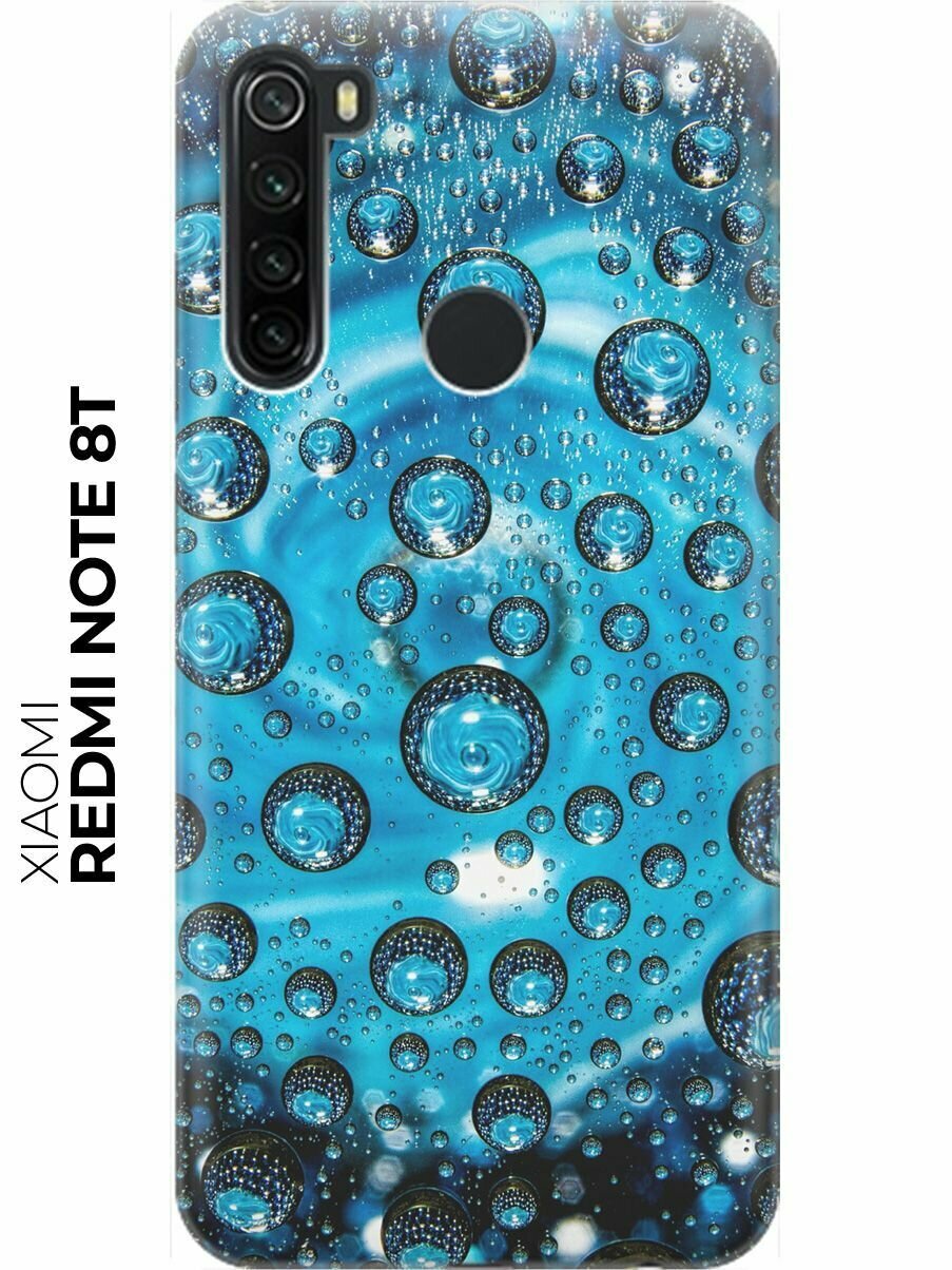 Накладка Transparent для Xiaomi Redmi Note 8T с принтом "Голубые капли"