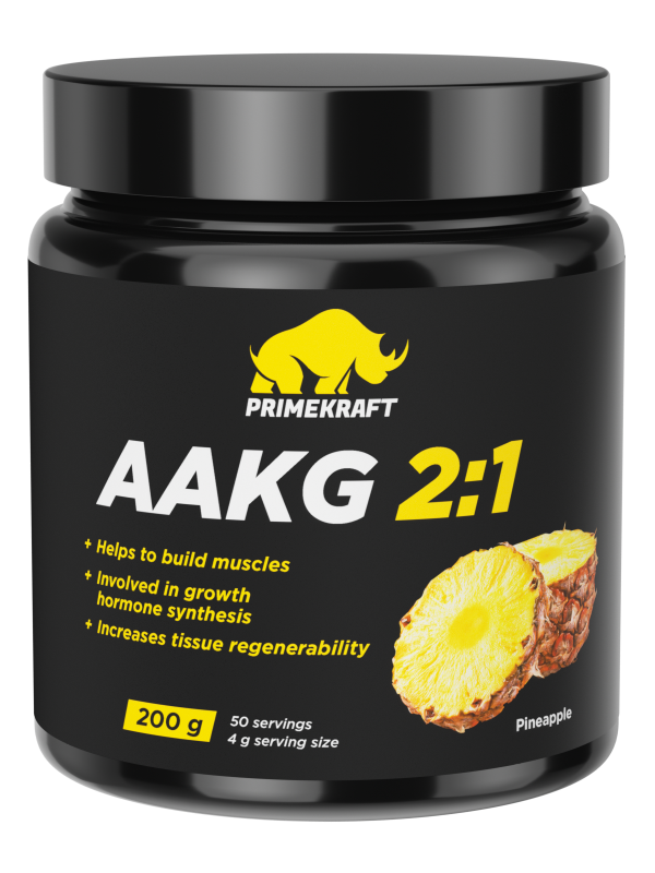 "Prime Kraft AAKG 2:1:1" - аминокислота "Аргинин" 200 гр (Ананас)