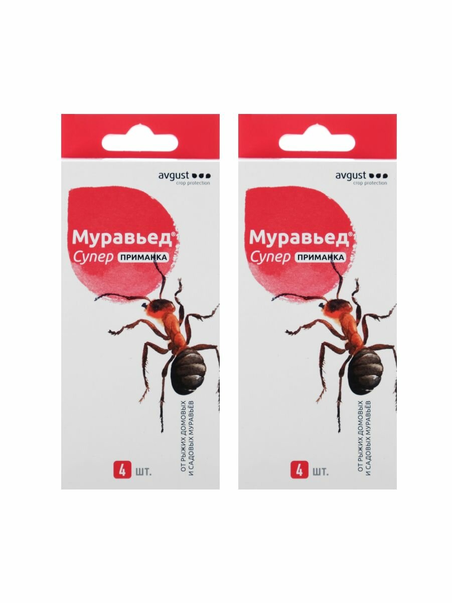 Комплект Инсектицидное средство Муравьед Супер приманка 1,5 гр. 4 шт. х 2 упак.