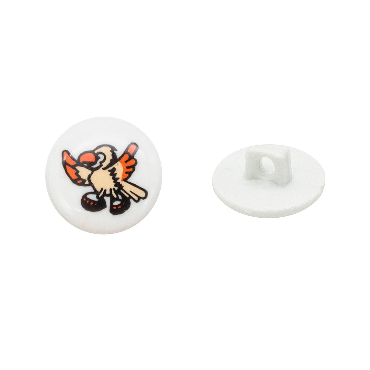 Пуговица 'Птичка' 23L (14,5мм) на ножке, пластик Magic Buttons (желтый), 36 шт