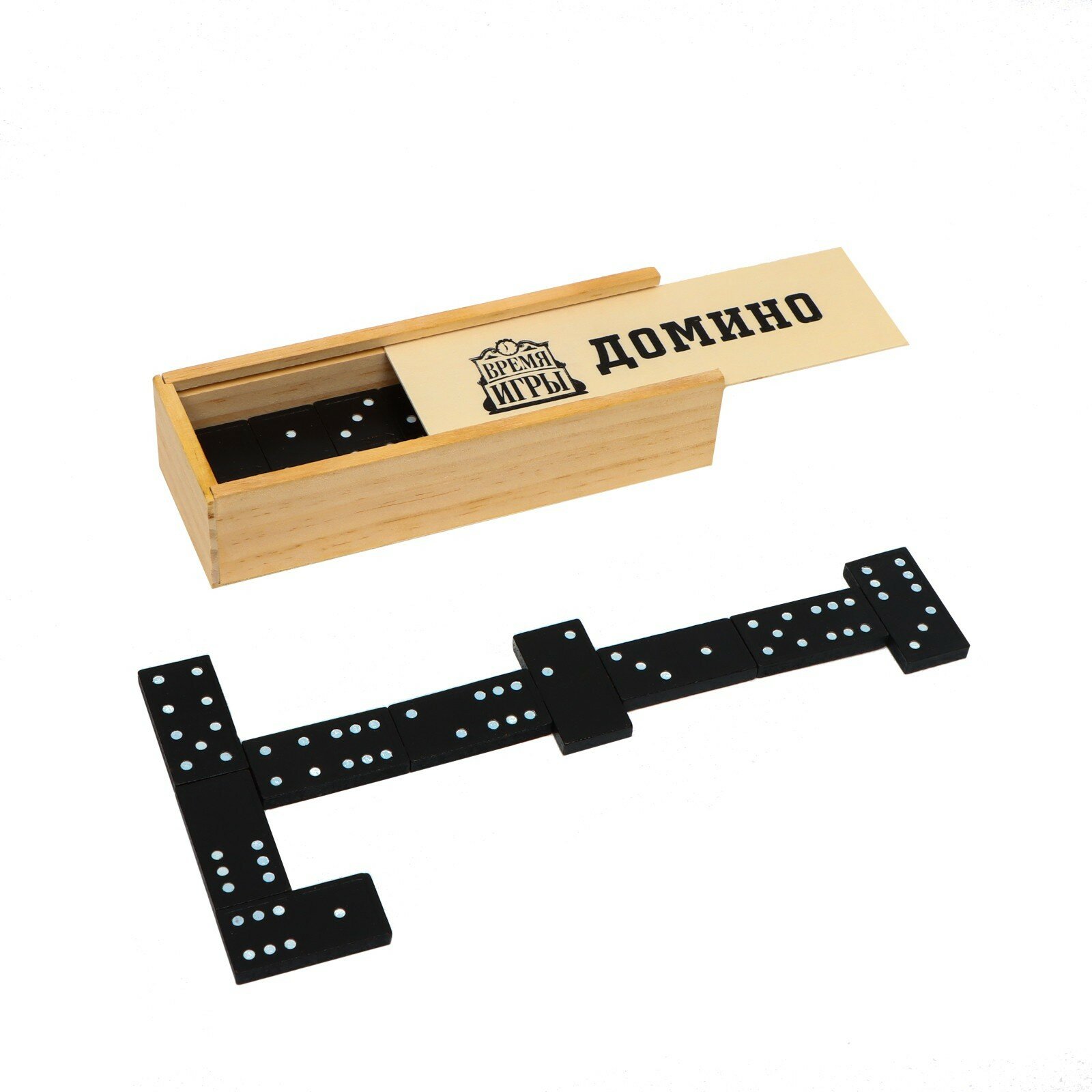 Домино «Классическое», 28 шт, костяшка 4 × 2 см, черный, пластик