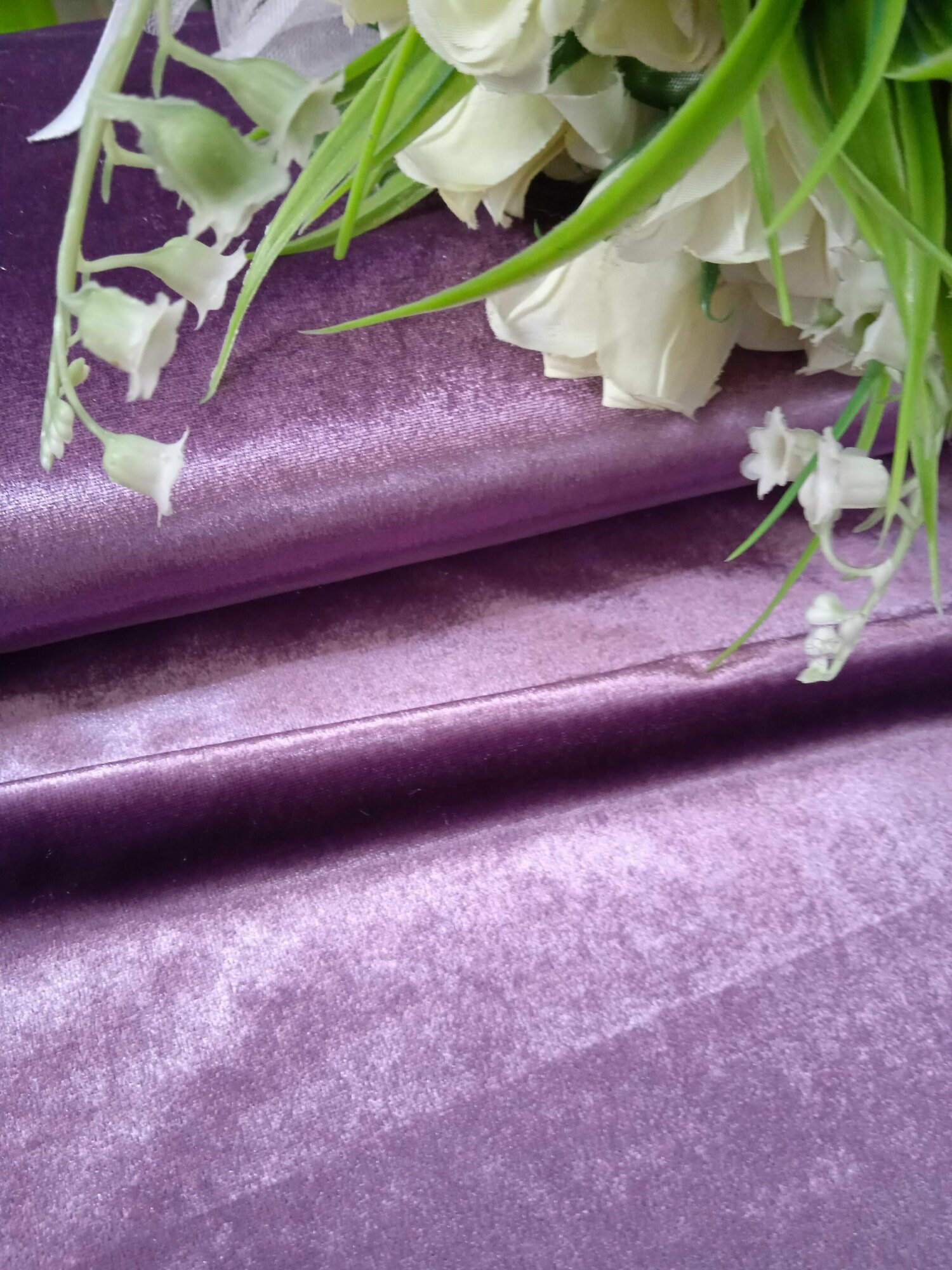 Ткань для шитья и рукоделия Бархат велюр , цв . пыльная роза, отрез 110*150 см