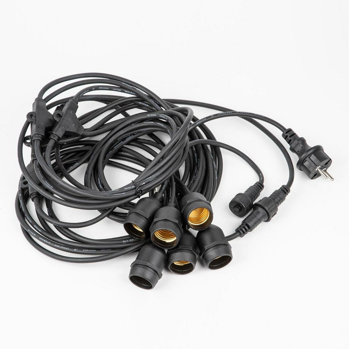 Гирлянда для освещения теплиц 5м+3м Uniel Belt-Light UDL-K230 6/E27/5M IP54 Black Belt-Light Greenhouse