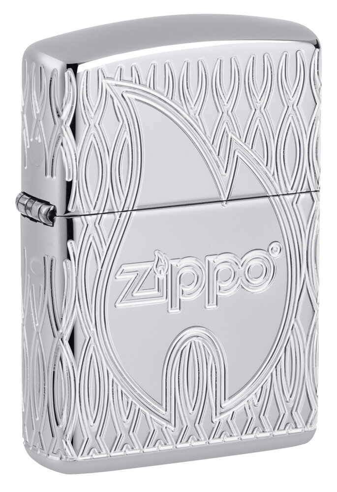 Оригинальная бензиновая зажигалка ZIPPO Armor® с покрытием High Polish Chrome, латунь/сталь, серебристая, 38x13x57 мм