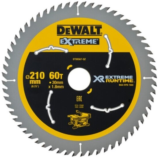 Диск пильный Dewalt DT99567, 210x30мм, 60 зуб