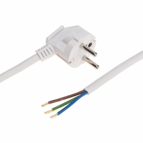 Сетевой шнур Rexant с вилкой, ПВС 3х1.5 кв. мм, 5 м, медь, белый