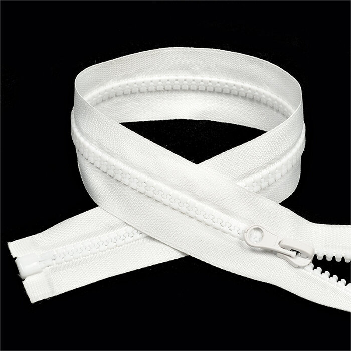 Молния пластиковая трактор №5 (молния для куртки разъемная) 75 см цв.101 белый упак.10 шт