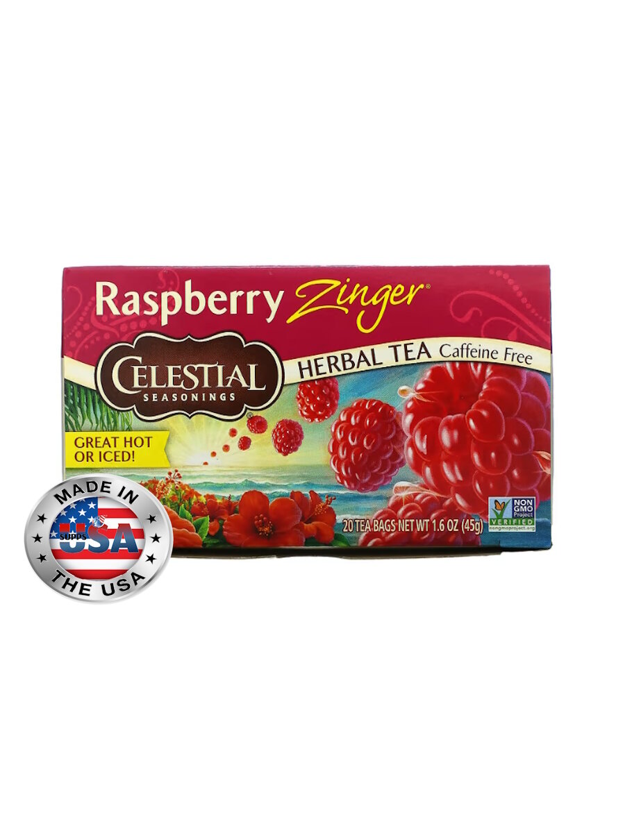 Celestial Seasonings травяной чай, со вкусом пикантной малины, без кофеина, 20 чайных пакетиков, 45 г