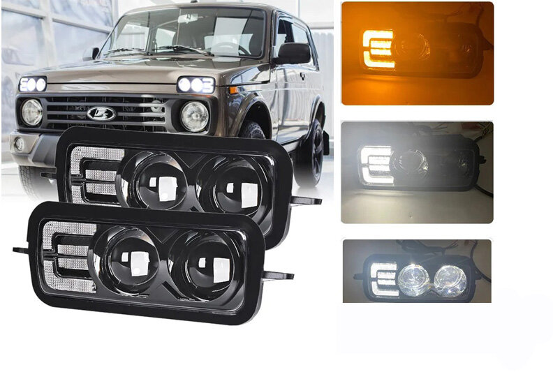 Подфарник светодиодный ZFT-332-4 (055-YW (6 LED)-HP-K04-YW белый+желтый ВАЗ-2121НИВА