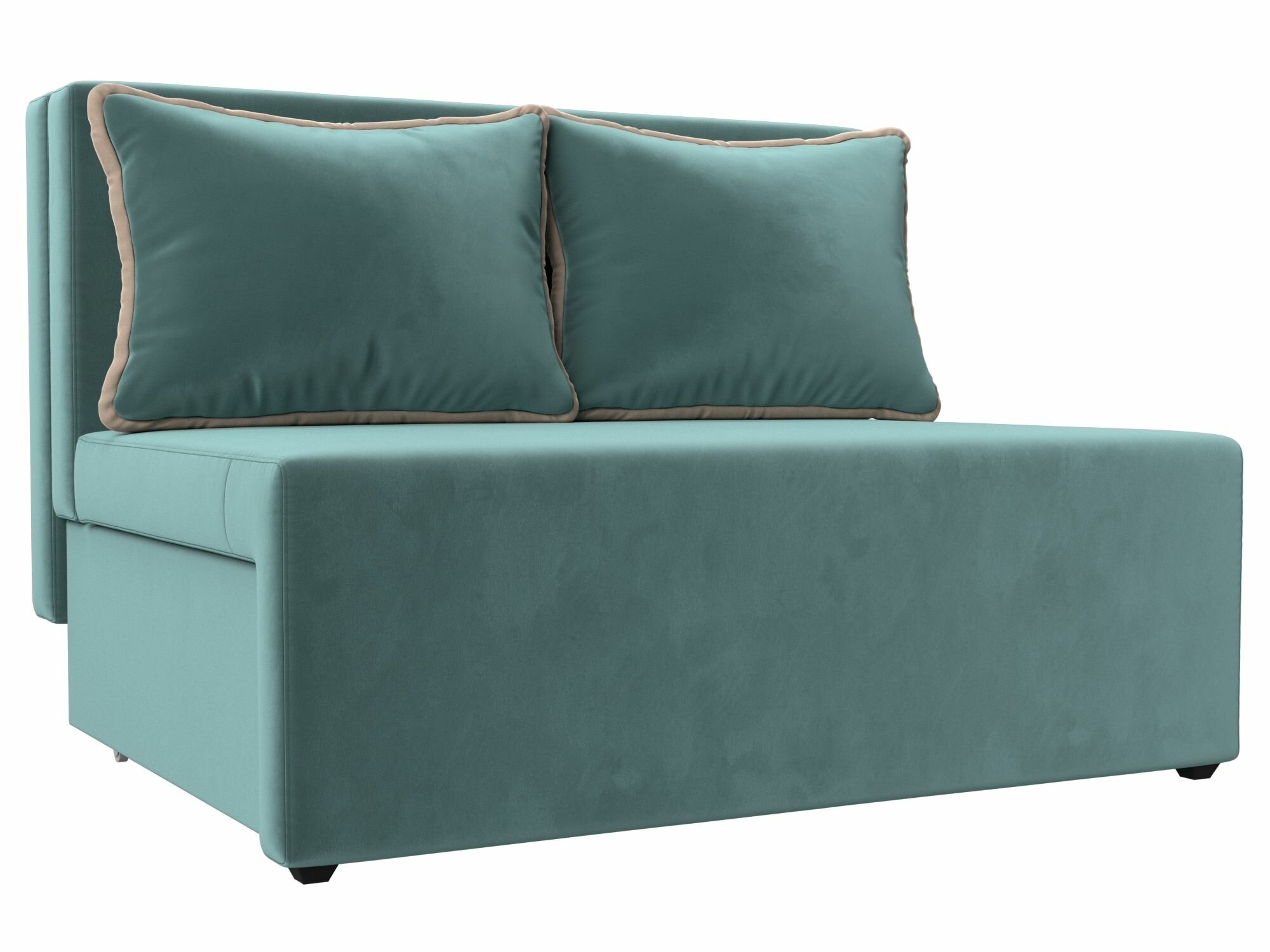 Диван прямой Лагуна, велюр, механизм выкатной, бирюзовый, 110x94x80см. Хит Диванов