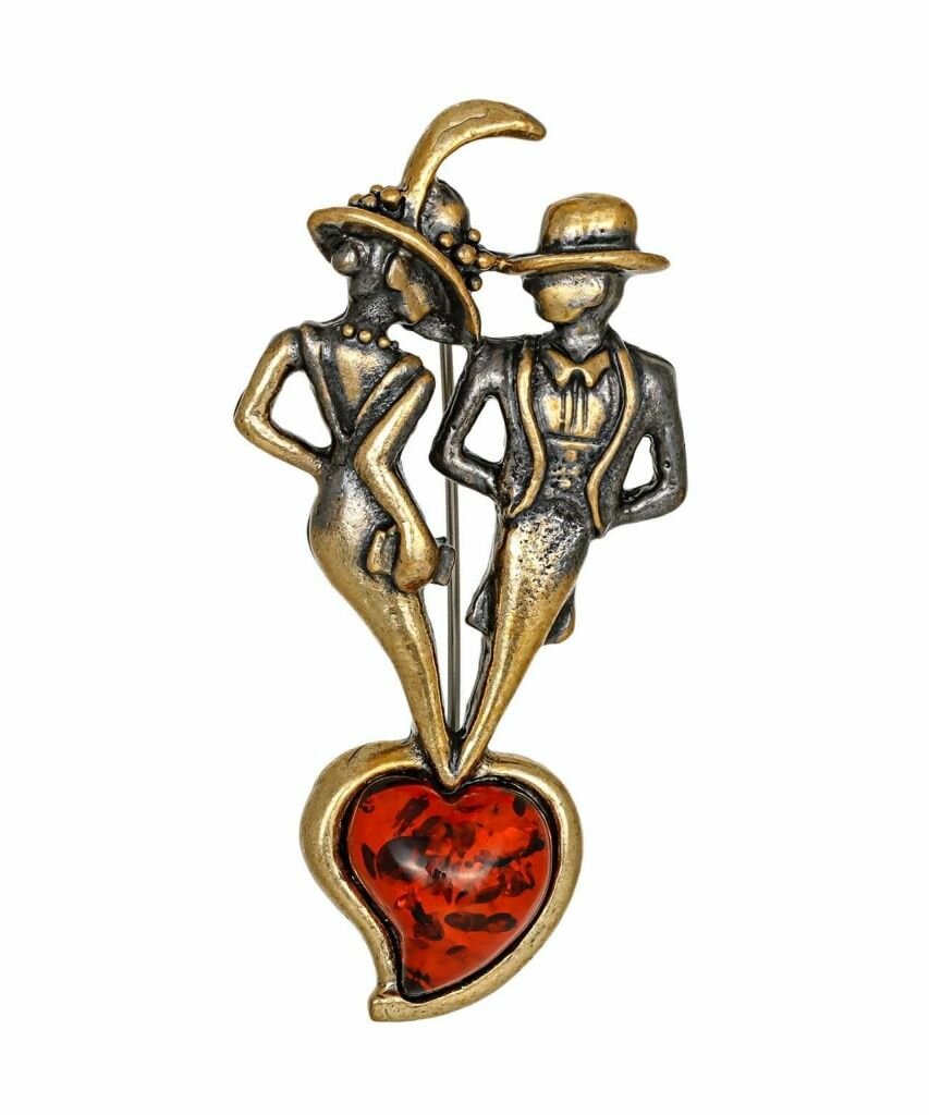 Брошь, янтарь