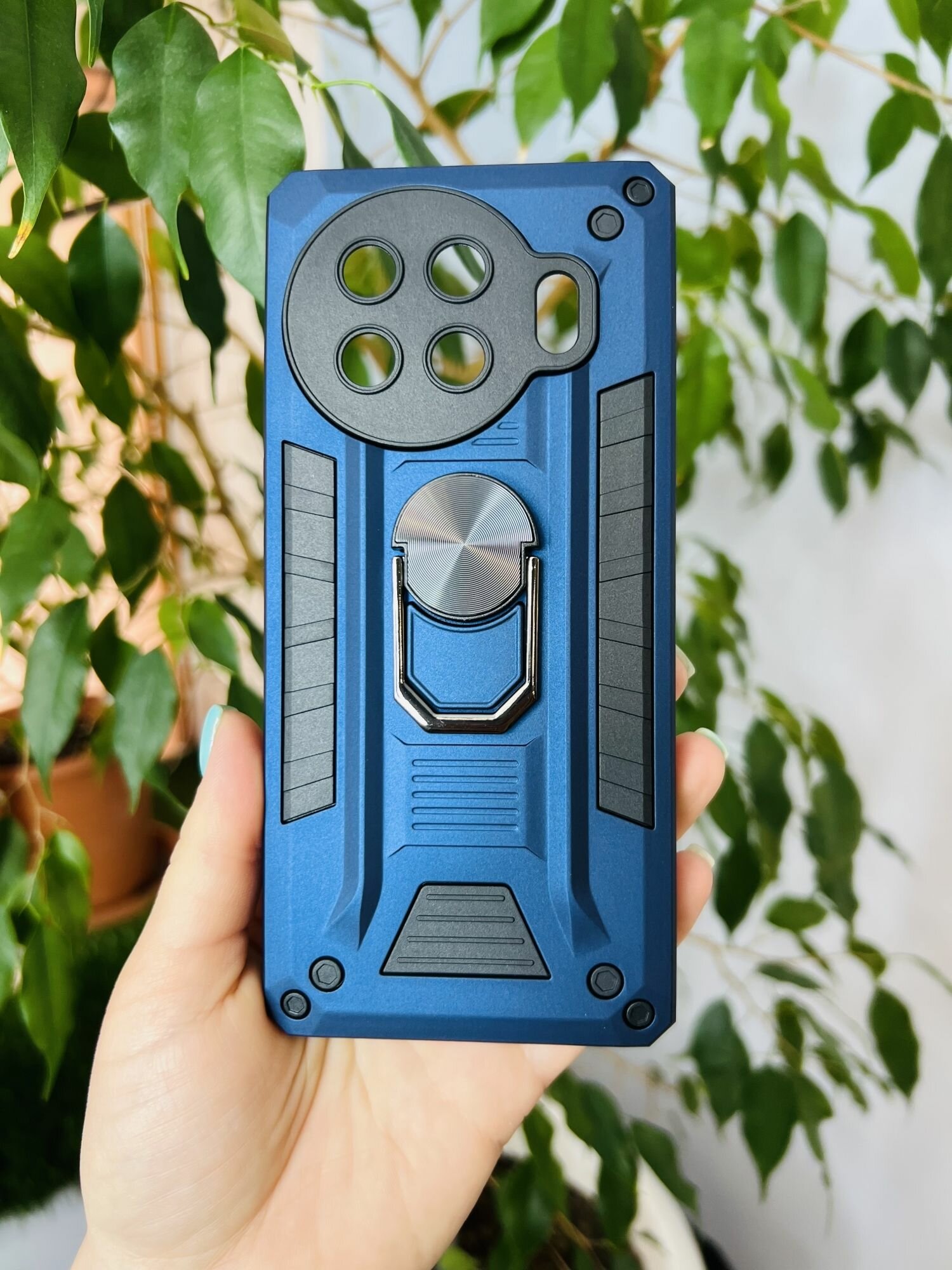 Чехол противоударный military для Tecno Spark 20 Pro+ / Техно Спарк 20 Про Плюс (Темно-синий)