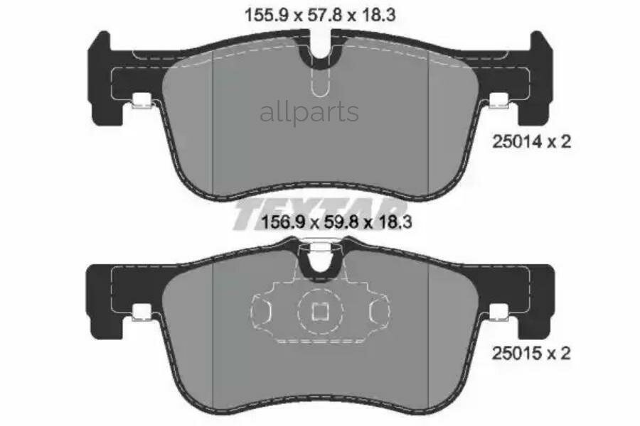 TEXTAR 2501401 Колодки передние с противошумной пластиной Q+ BMW TEXTAR 2501401