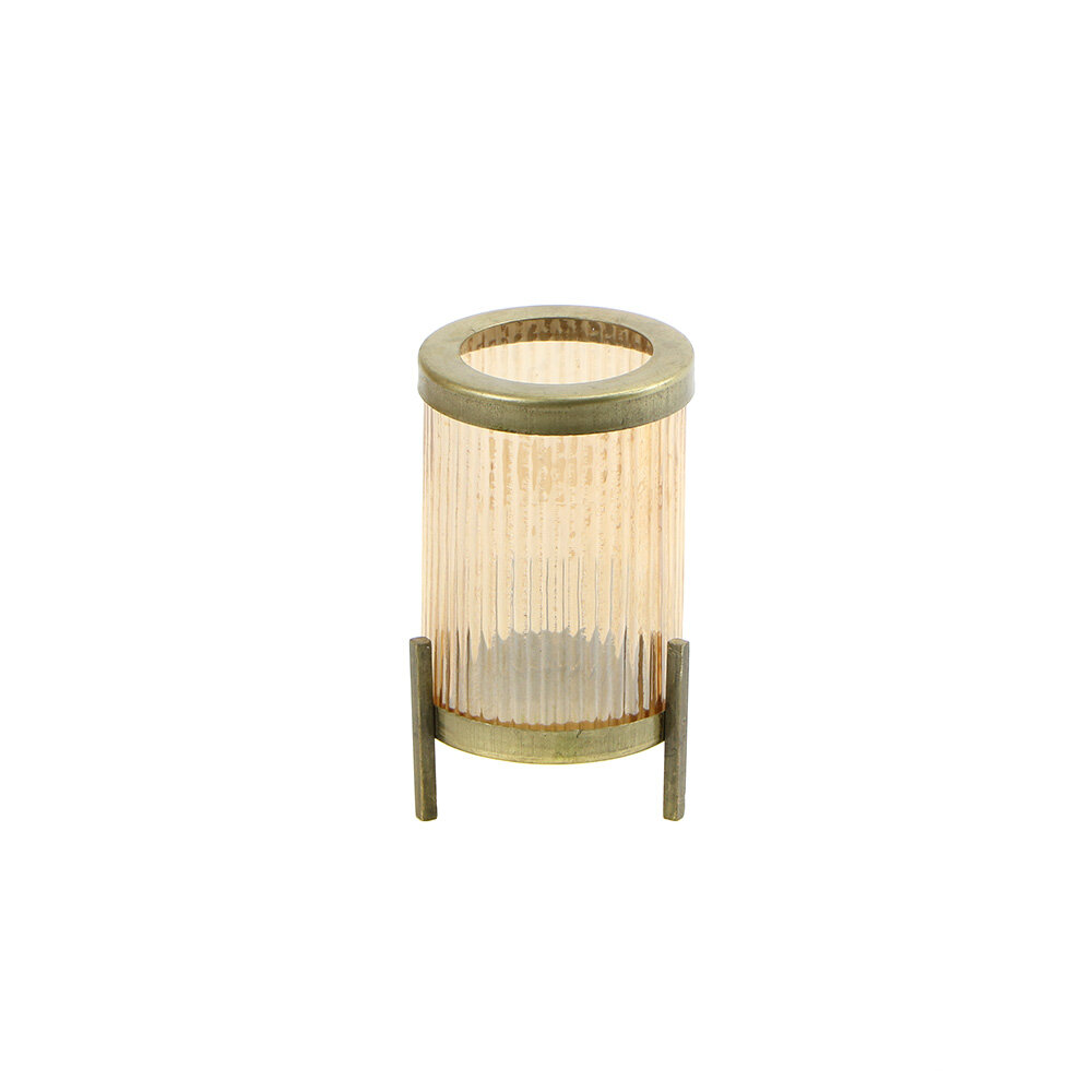 Подсвечник Light & Living 56386, металл, рифленое стекло, античная бронза